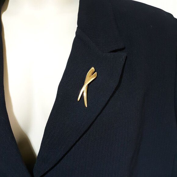 Monte | Jackets & Coats | Monte 24w Women Navy Blue Blazer Gold Pin ...